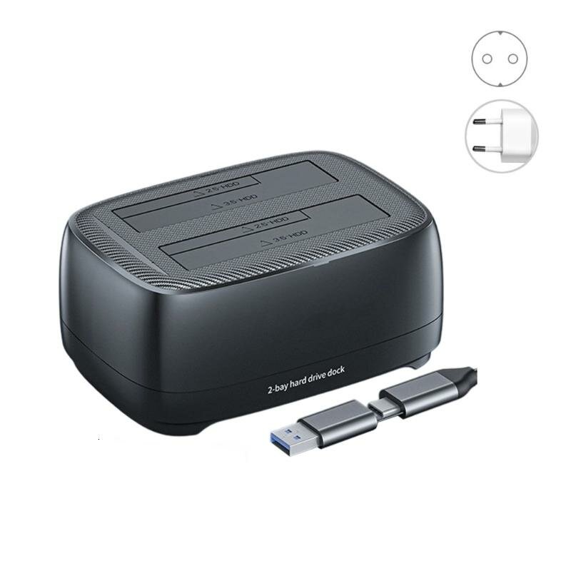 Док-станция для двух жестких дисков с поддержкой UASP, Двойной интерфейс TypeC - С автономным копированием