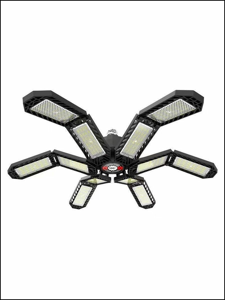 Супер яркий светодиодный гаражный светильник мощностью 200 Вт с 8 регулируемыми панелями, основание 2000LM 6000-6500K E27, для магазина, мастерской, подвала