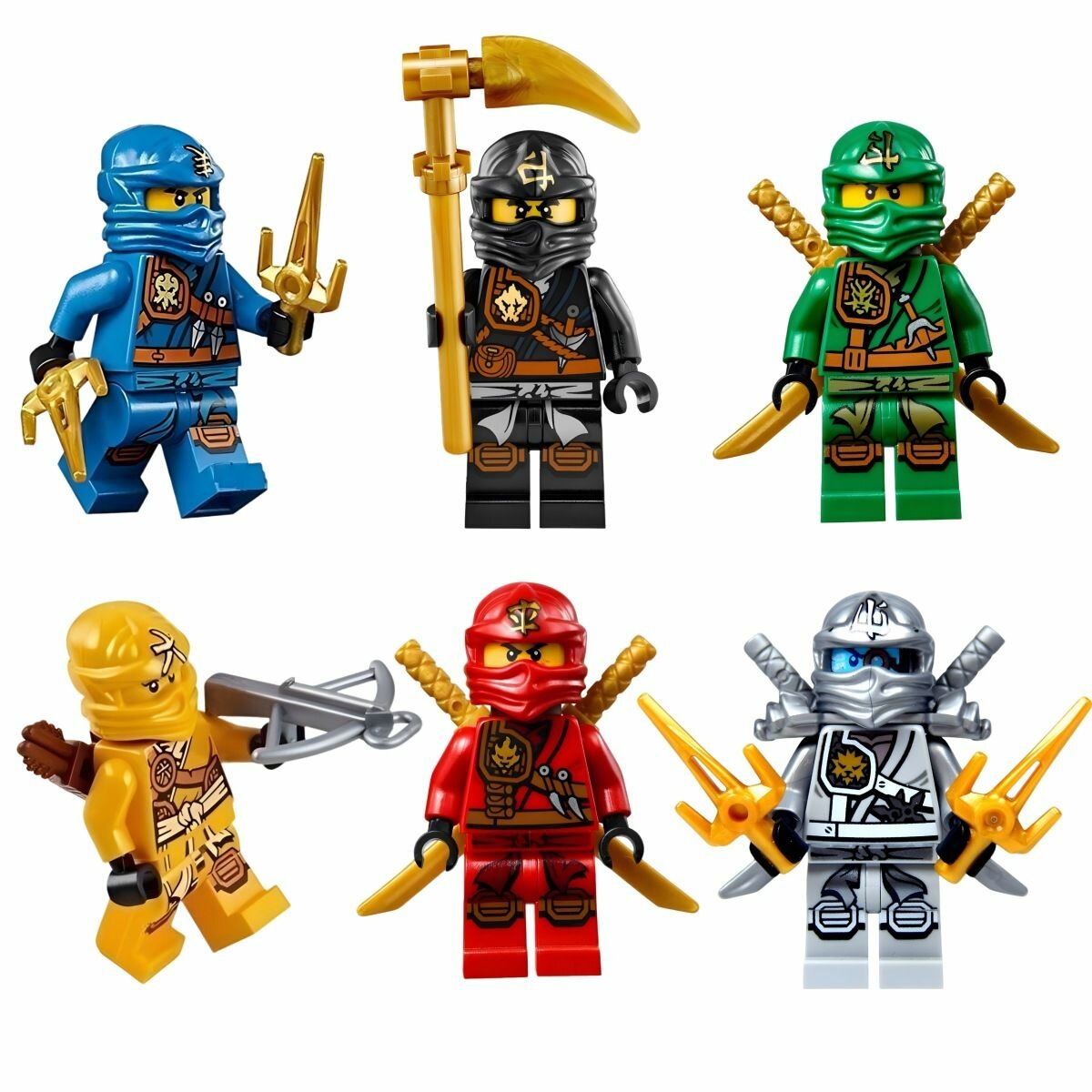 Набор минифигурки фигурки Ниндзяго ( Phantom Ninja)/Zane, Cole, Kai Smith , Lloyd. совместимы с легo конструкторами /6шт (4.5cm пакет)/ Ninjago : Masters of Spinjitzu