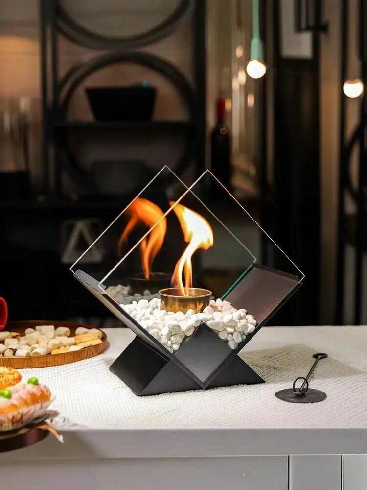 Эксклюзивный спиртовой камин ромбовидный настольный