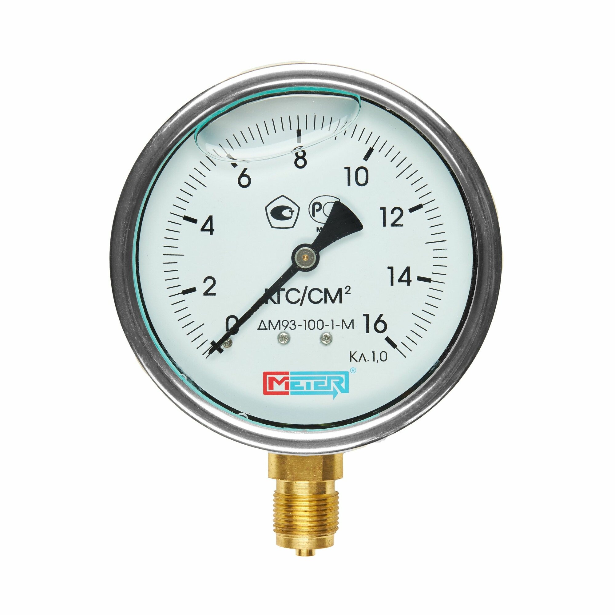 Манометр метер ДМ 93-100-1-М Р 0.16 кгс/см2 М20x1,5 кл.1,0 с заполнением 6573