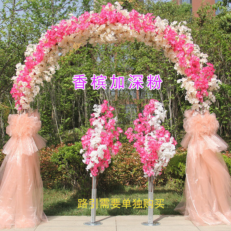 Свадебная симуляция, ворота с цветами вишни, ворота счастья, шелковые цветы, открытие магазина, празднование, свадебная арка, декор для свадьбы