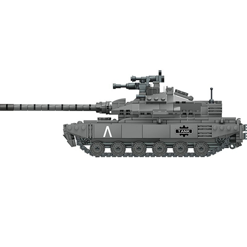 Военная серия Мировая война 1:25 Израиль Merkava MK4 Главный боевой танк DIY модель строительный блок кирпич игрушка подарок блок (серый)