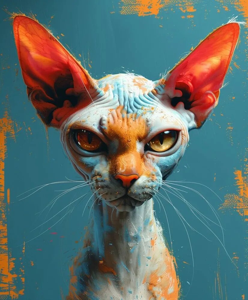 Алмазная Мозаика "сфинкс, Кот" 40x50 См Алмазная Вышивка / Картина Стразами Подарков / Украшения