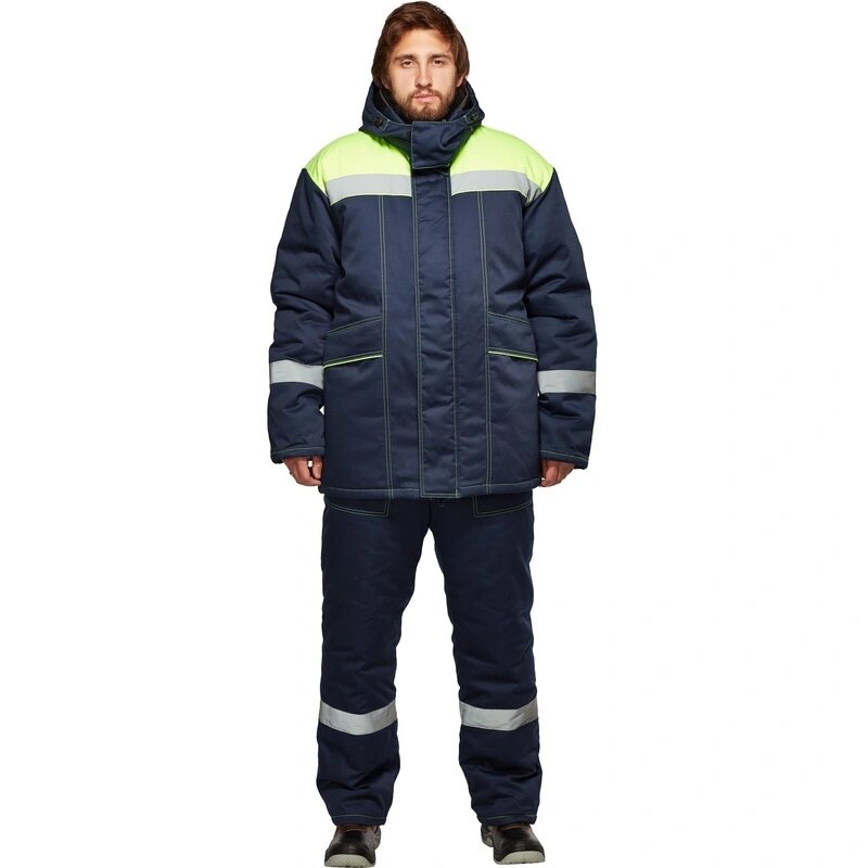 Костюм рабочий зимний муж з45-КПК син/лимон (р.48-50) 182-188