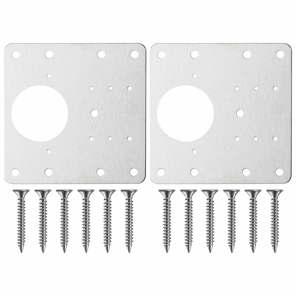 Ремонтная пластина для петель из нержавеющей стали, комплект из 2 шт. для шкафов и мебели