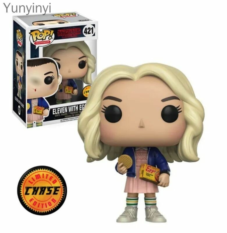 Фигурка Funko POP! Сериал "Очень странные дела" Оди с Вафлями и париком (Eleven with Eggos Wig) #421 (Chase)