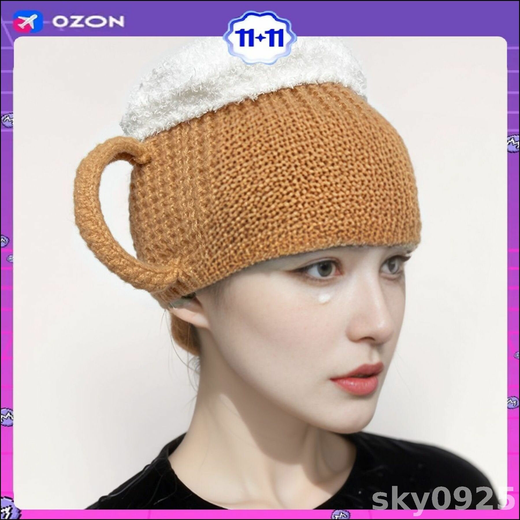3D шапка с пивной кружкой, вязаная, популярный европейский стиль (1 шт.)