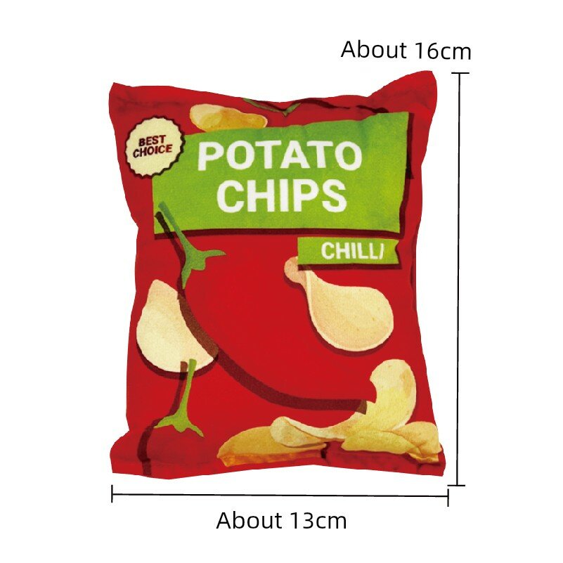 Плюшевая реалистичная игрушка-чипсы для собак, пищащая, для средних собак, с шуршащим эффектом Красный