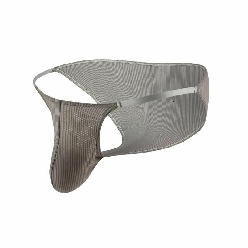 Мужские стринги, удобные трусы с мешочком, низкая посадка, бикини-трусы, Коричневый - S