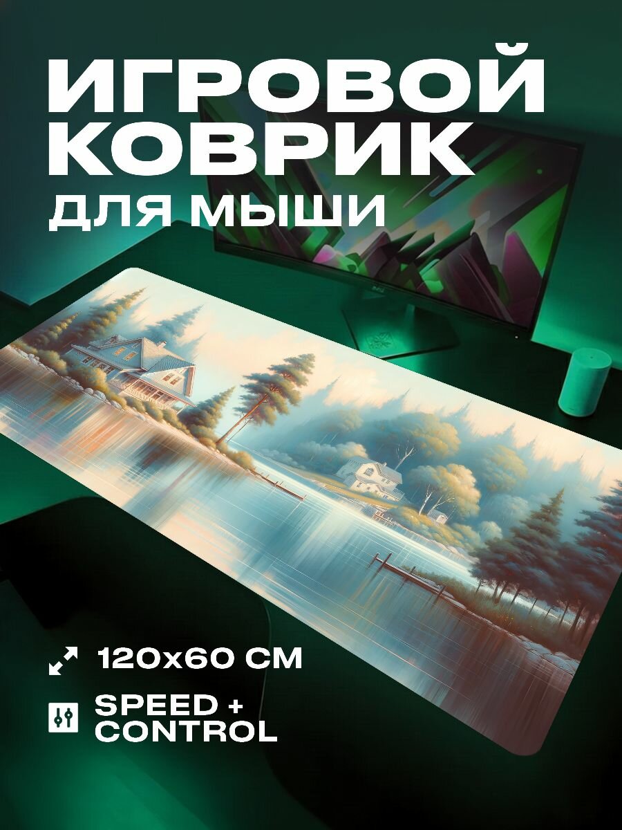 Коврик для мыши большой игровой пейзаж 3XL 120 на 60 аниме