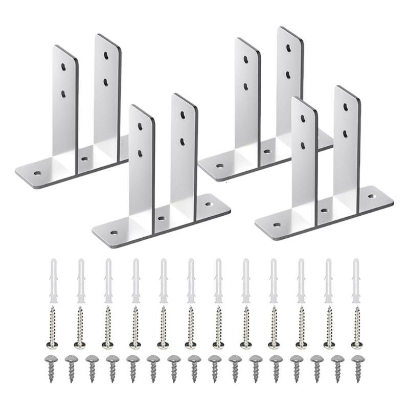 Кронштейны для перегородки унитаза, 4 шт, хромированные