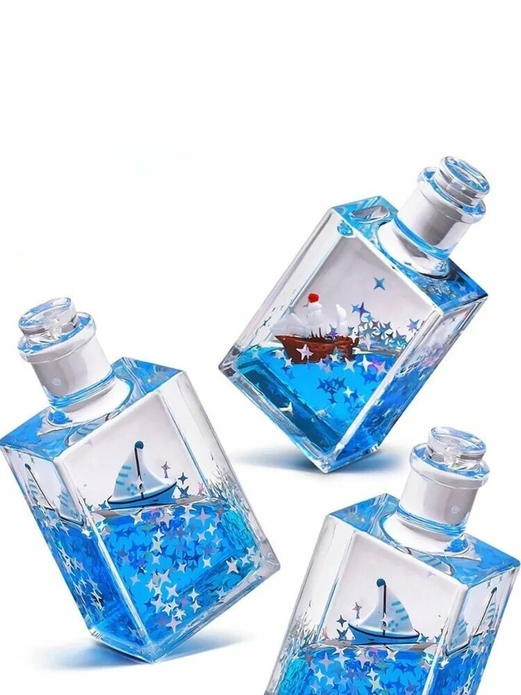 Подарочная игрушка, Кораблик в бутылке с жидкостью 1 шт. / Бутылка с кораблем внутри