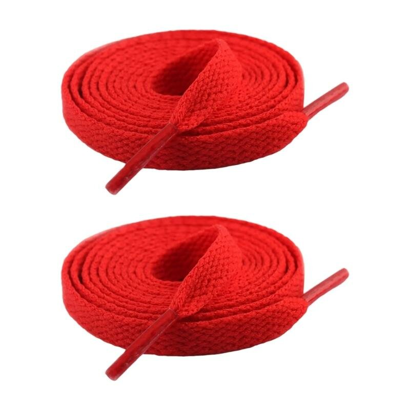 Цветные плоские шнурки для обуви, 1 пара, красный