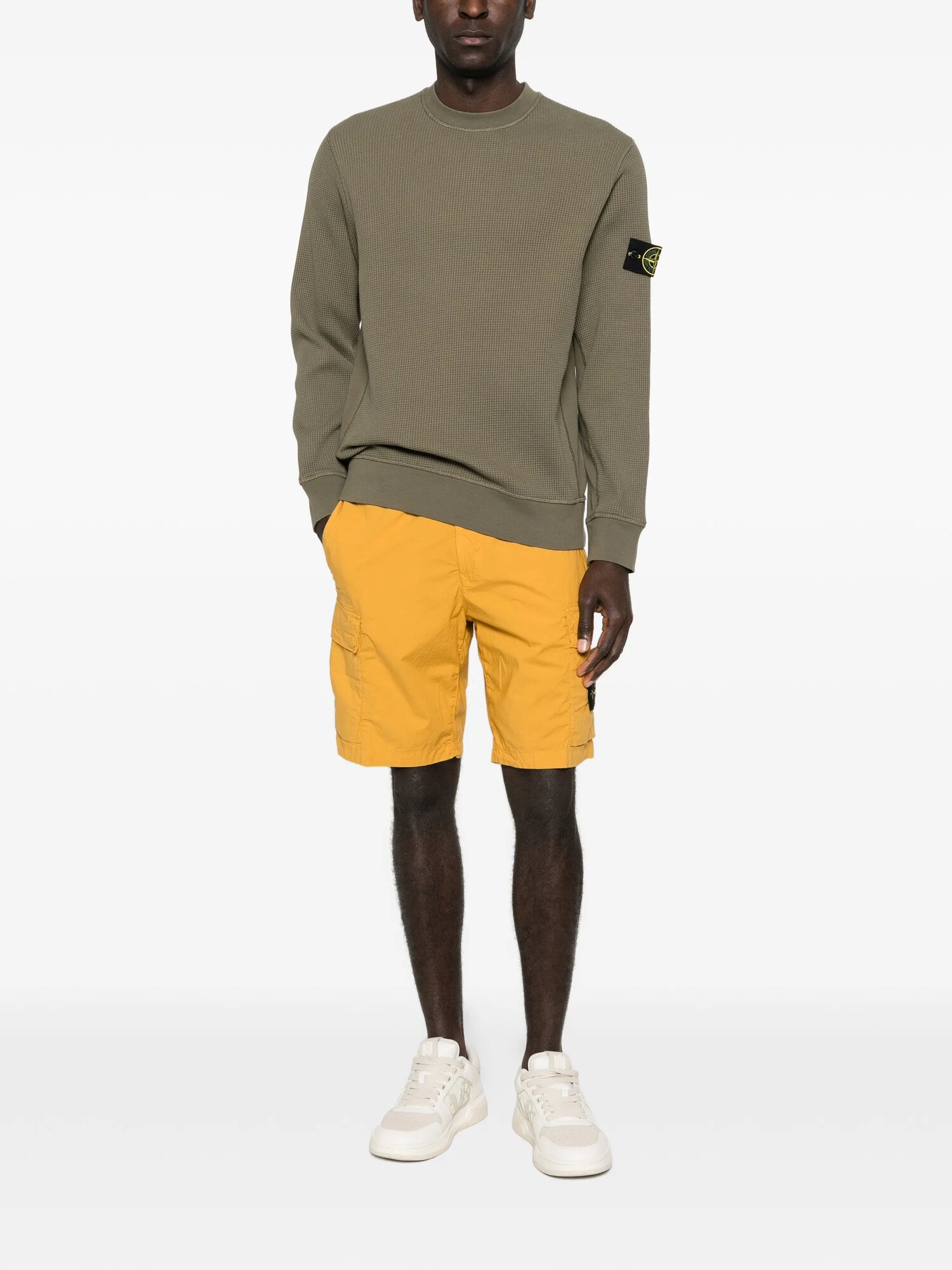 Толстовка Stone Island Waffle-knit patch sweatshirt, размер XL, , green — фото 1