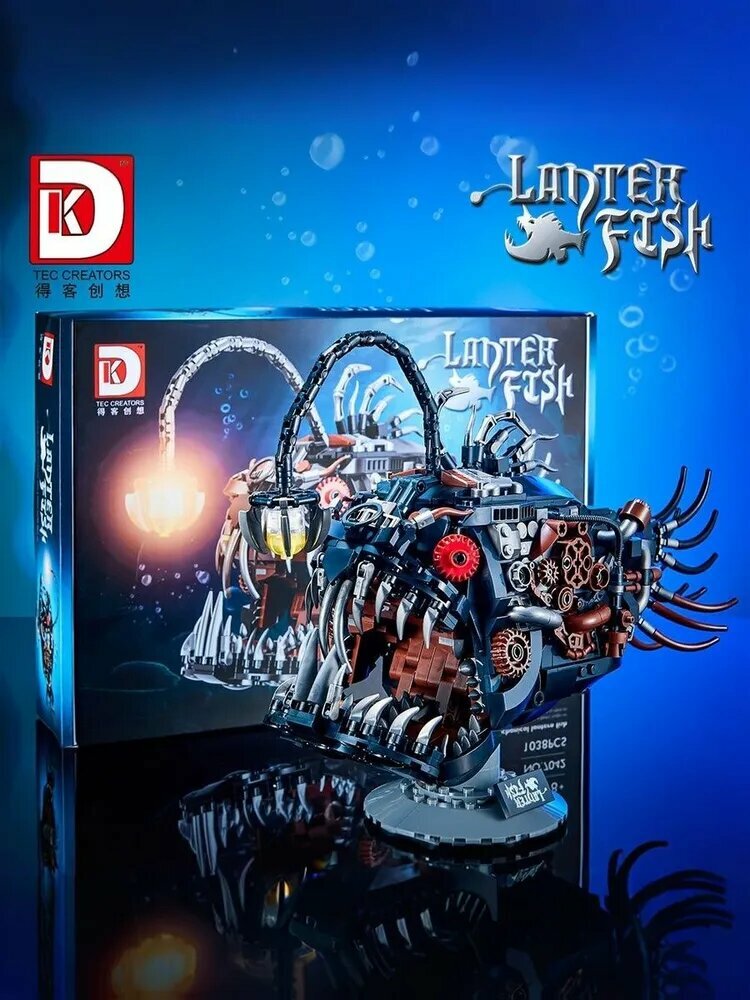 Конструктор Lantern Fish "Морской Черт", с подсветкой, шестеренчатым механизмом, подставка