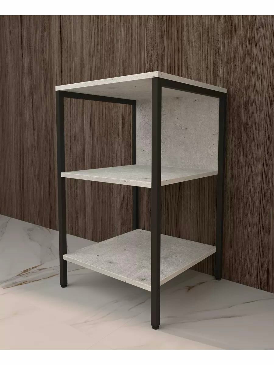 Стеллаж-этажерка в стиле лофт Samada, 45х75х45см, черный/серый