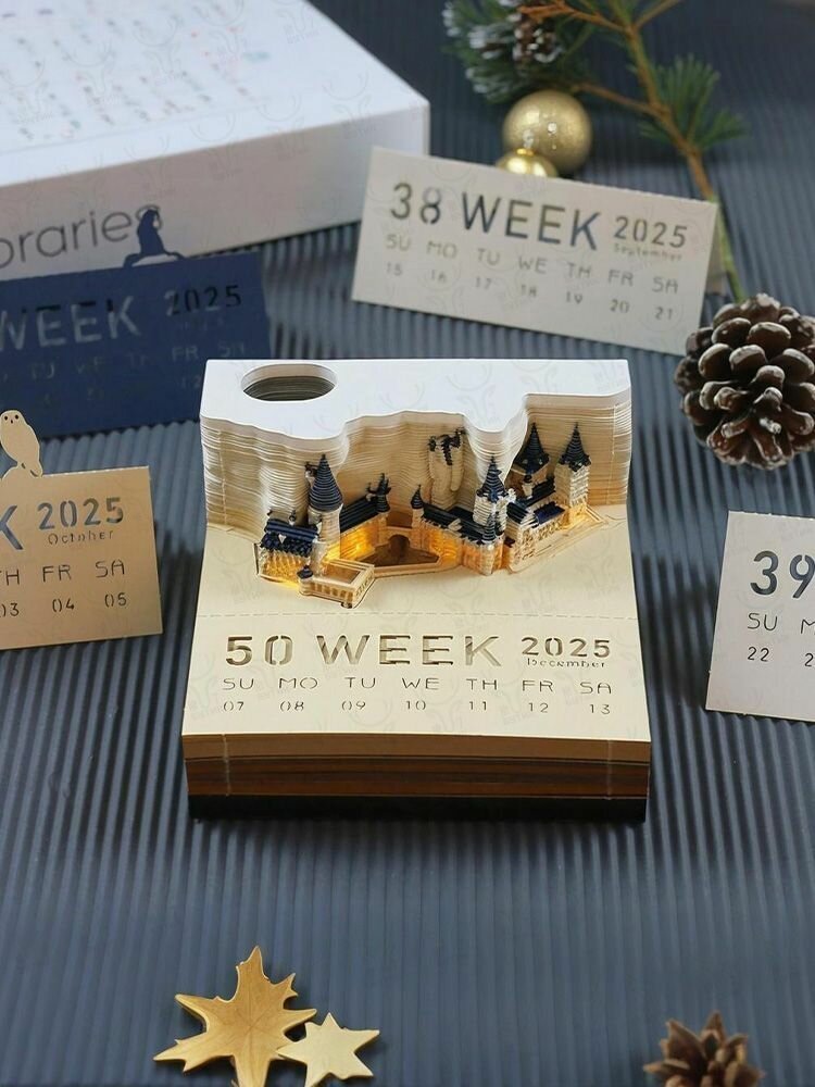 Креативный 3D-календарь с ночником Гарри Поттера на 2025 год, подарочные украшения