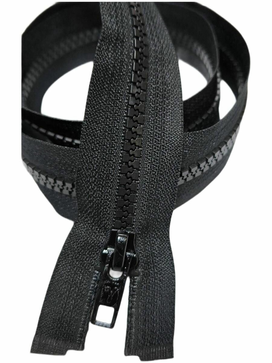 Молния тракторная , курточная , разъемная 75 см 2 замка черная