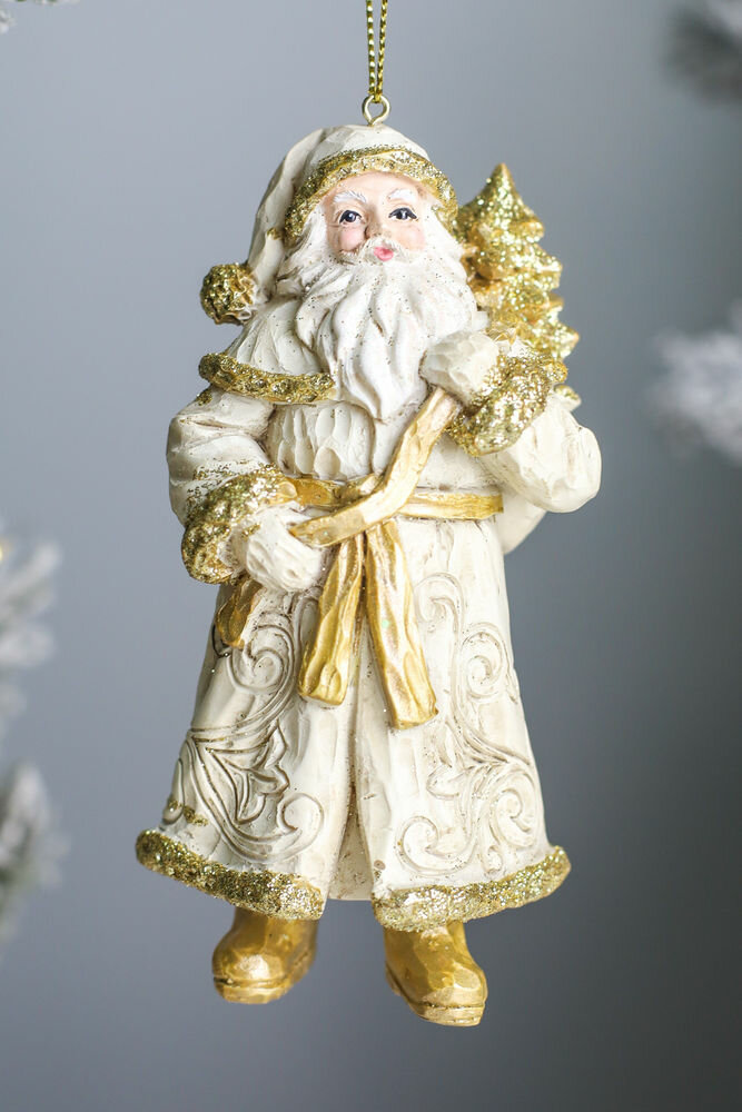 Ёлочная игрушка ДЕД мороз С новогодней ёлочкой, полистоун, 13 см, Kurts Adler E0944-1