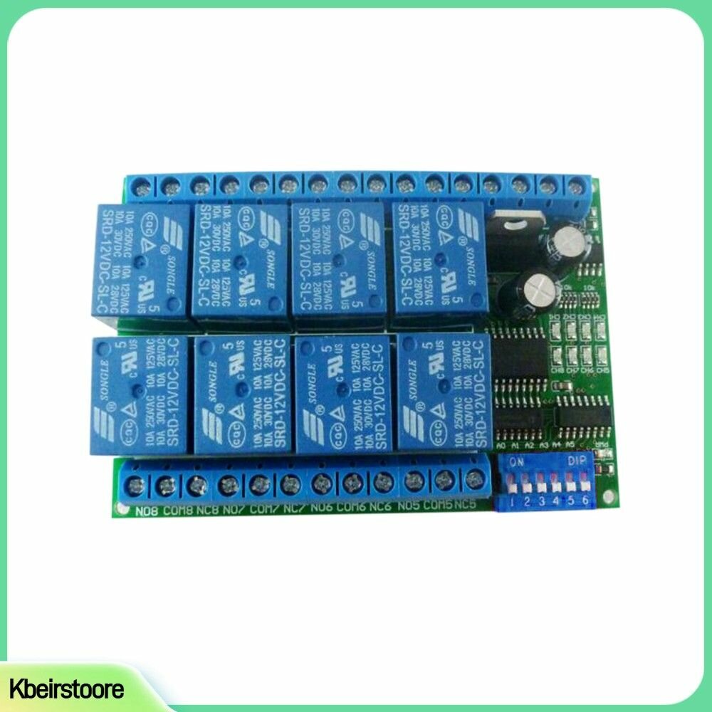 8-канальный модуль реле RS485, Modbus RTU, для управления ПЛК/ДУ, 12В