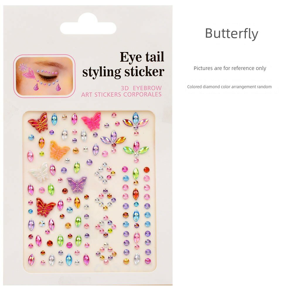 Детские наклейки для макияжа лица, наклейки для украшения на сцене принцессы с бриллиантами и кристаллами, драгоценными