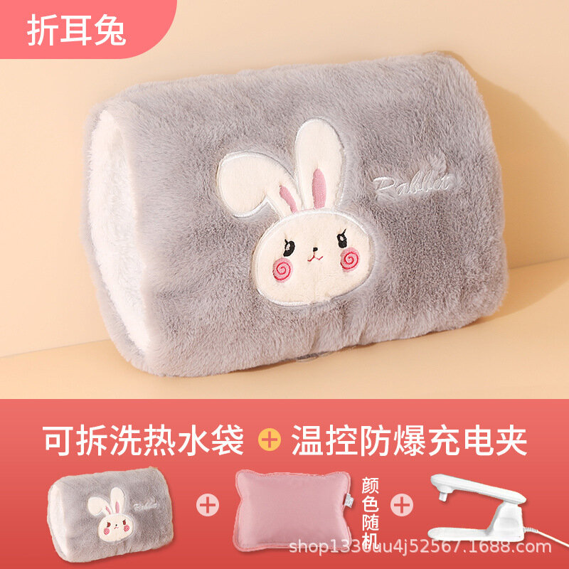 2025 Горячая бутылка с водой, перезаряжаемая, взрывобезопасная, теплая водяная сумка, национальный стандарт, мультяшный плюшевый милый грелка для рук, сумка для грелки, теплая для ребенка