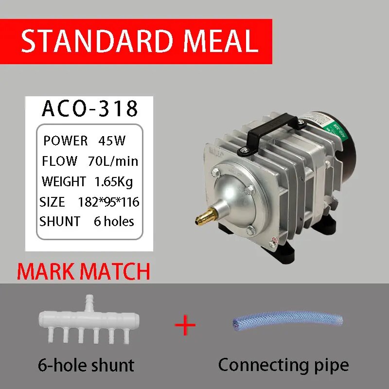 Электромагнитный воздушный компрессор HAILEA 45/55/70 л/мин для аквариума EU adapter plug, HAILEA ACO-318 45W
