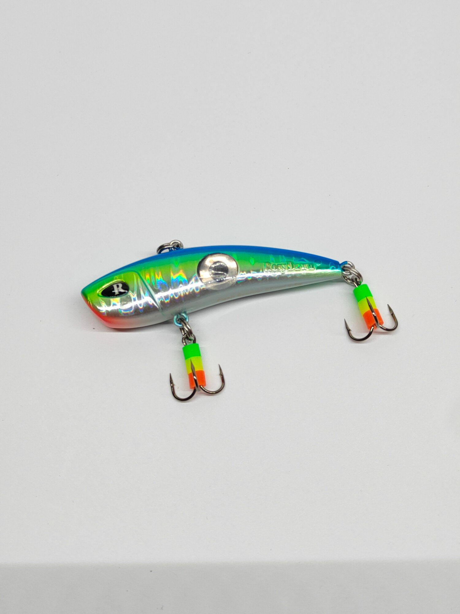 Раттлин на форель со светодиодами Boomer мигающий, триколор, 67мм, 9.5 гр. #18