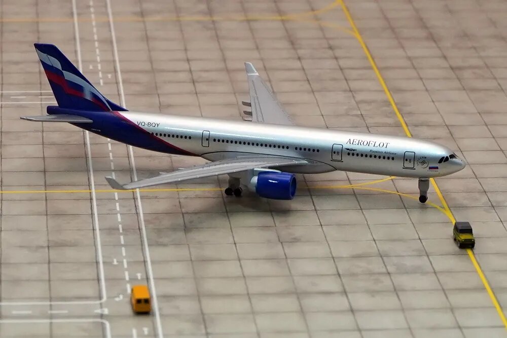 Игрушечный самолет Aeroflot Airbus, металлическая модель самолета, подарок — фото 1