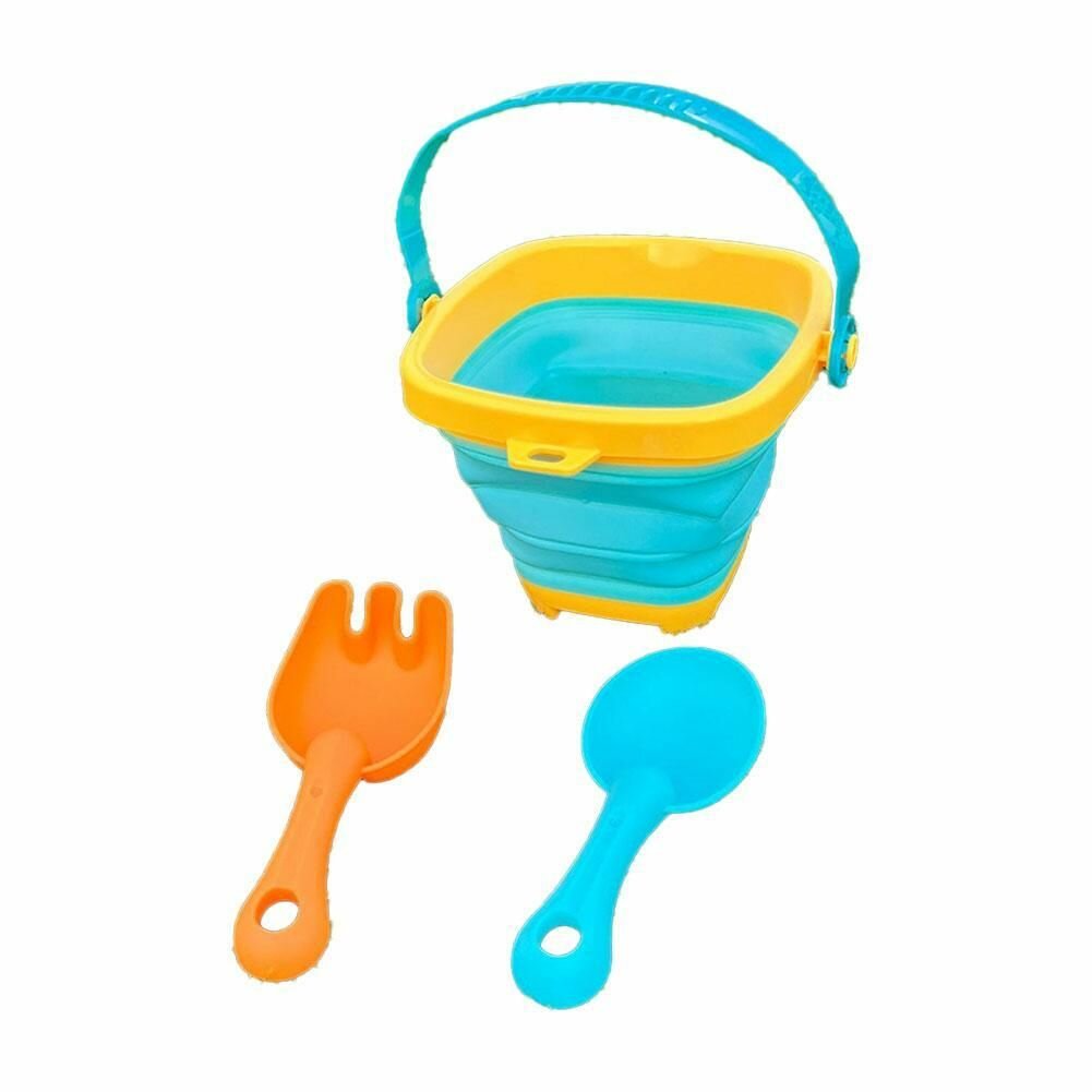 Набор для песочницы детский, складное ведерко, лопатка, грабли