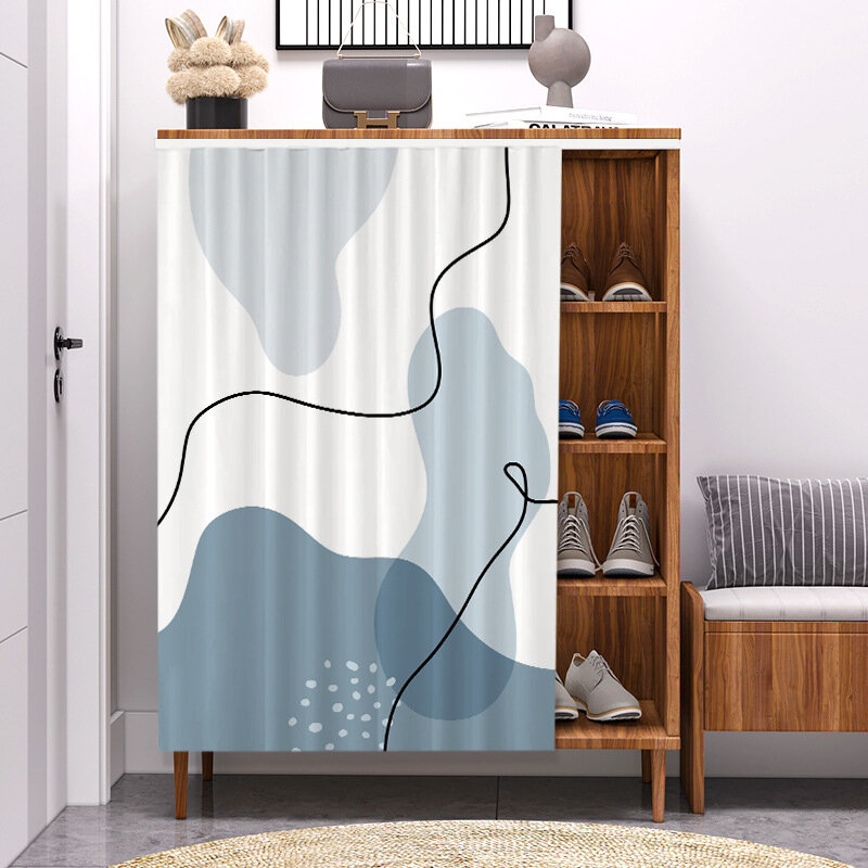 Чехол для обувного шкафа, занавеска без сверления, раздвижная штанга, шкаф для хранения, пылезащитная ткань, чехол для гардероба, декоративная занавеска