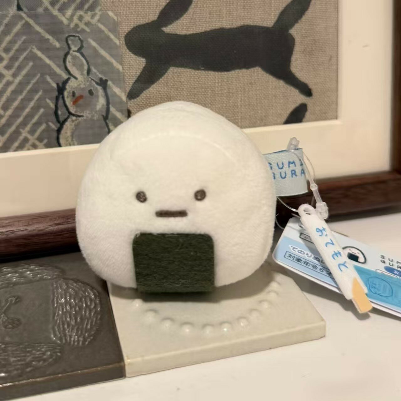 Японская новая серия Sanx Sumikko Gurashi, маленький подвесной плюшевый игрушечный мешочек с рисовыми шариками и морской водорослью, кукла