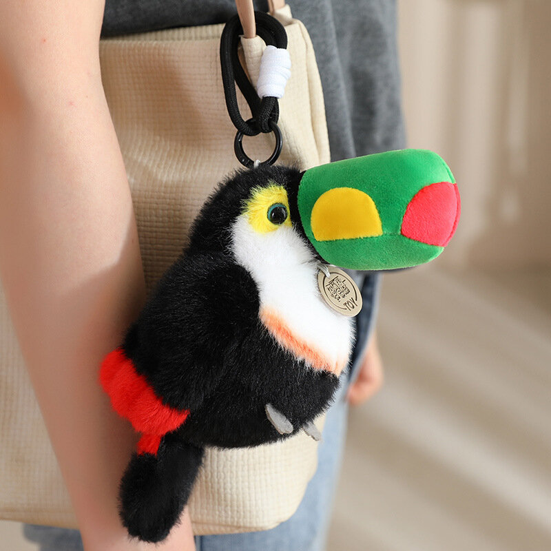 Браслет с кольцом попугая, стоячая плюшевая панда, брелок, подарок на день рождения для девочек, плюшевая игрушка