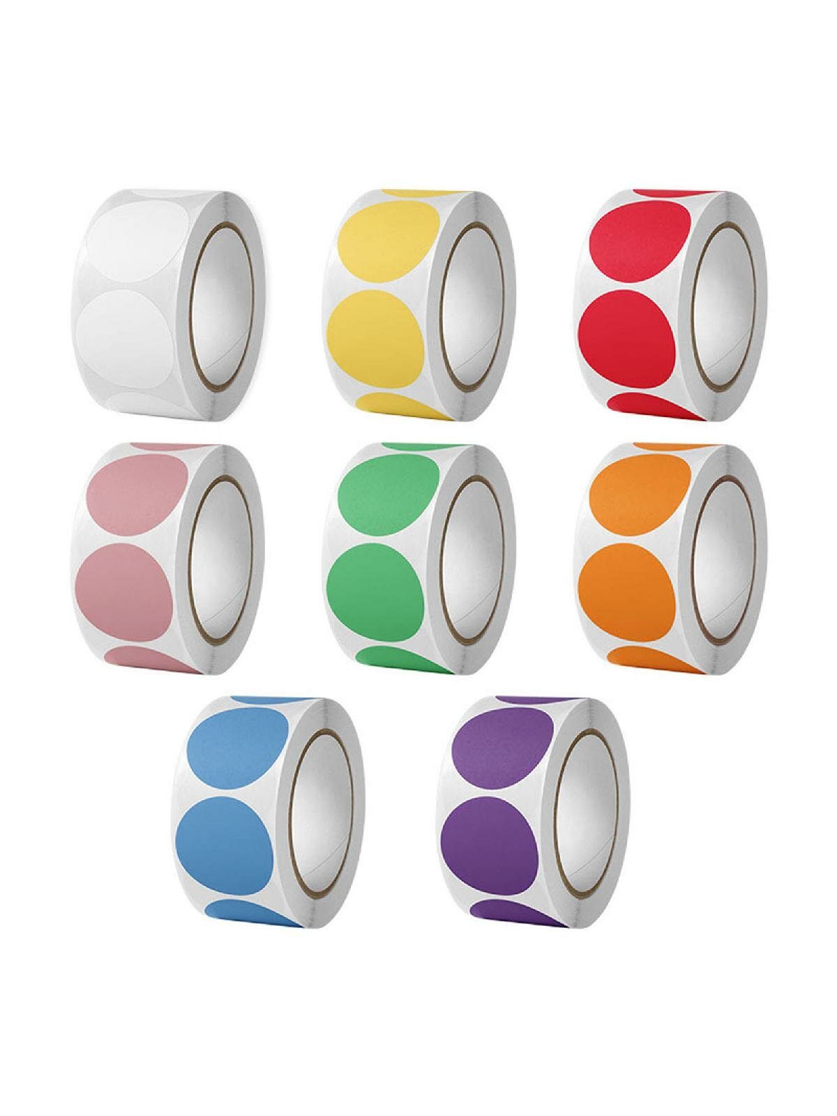 8 рулонов по 500 наклеек, 1 рулон круглых цветных наклеек для маркировки, наклейки для запечатывания конвертов (8 цветов)