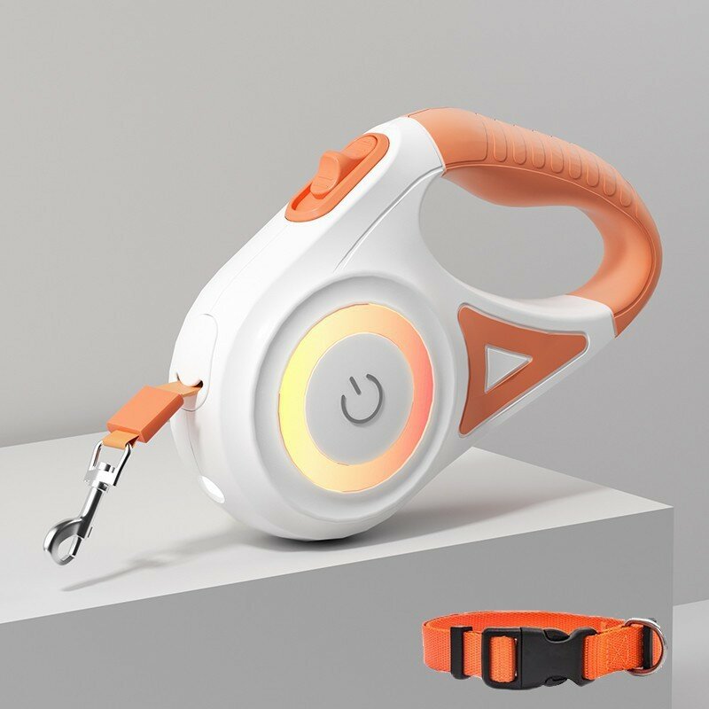 Поводок, тяговая веревка, автоматическая прогулочная веревка, взрывозащищенная, с одной кнопкой, флуоресцентная лента, отражающая полоска, прогулочная веревка