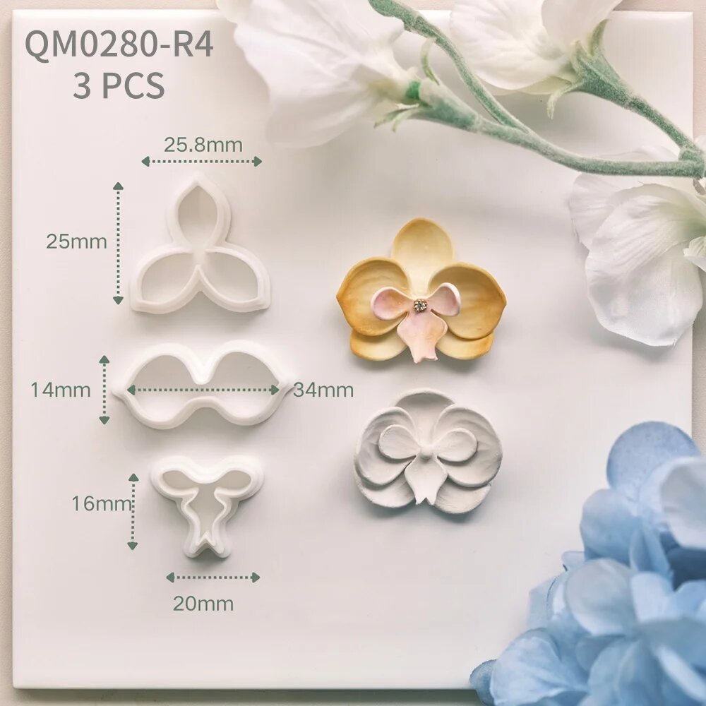 Комплект форм для лепки цветов QM0280-R4, 3 шт.