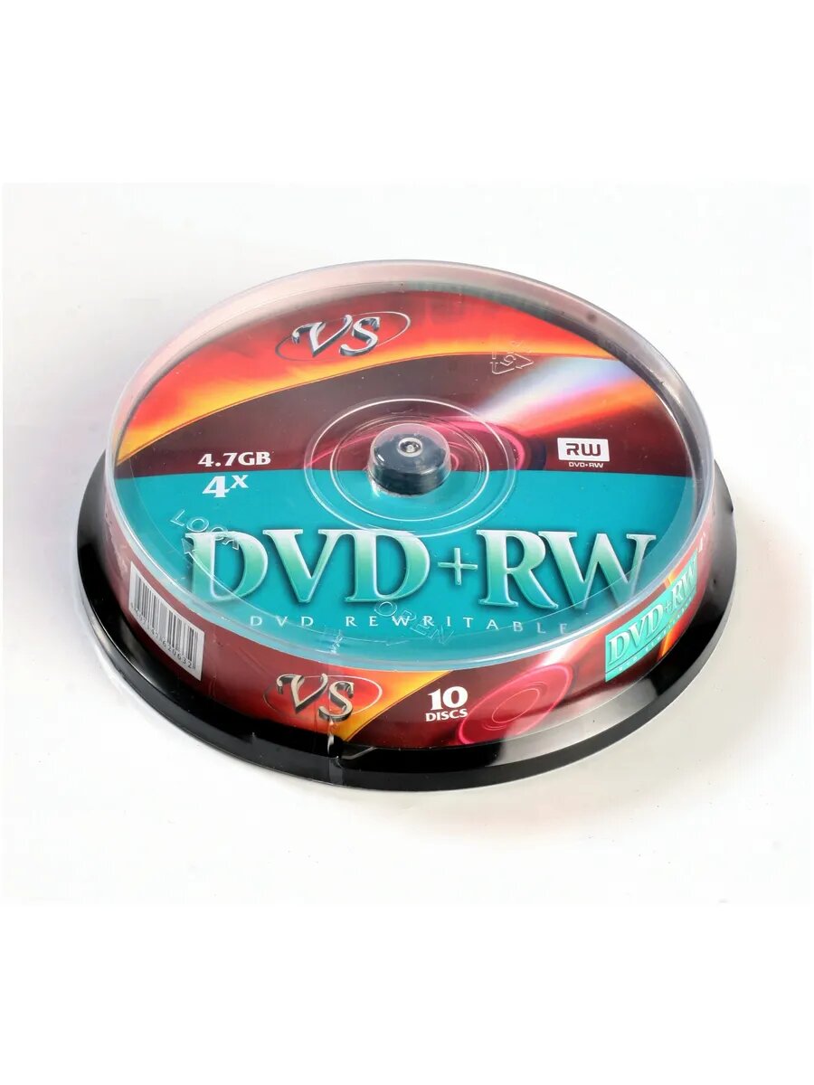 Диски VS DVD+RW 4.7Gb, 4x, Cake Box 10шт.(620632)