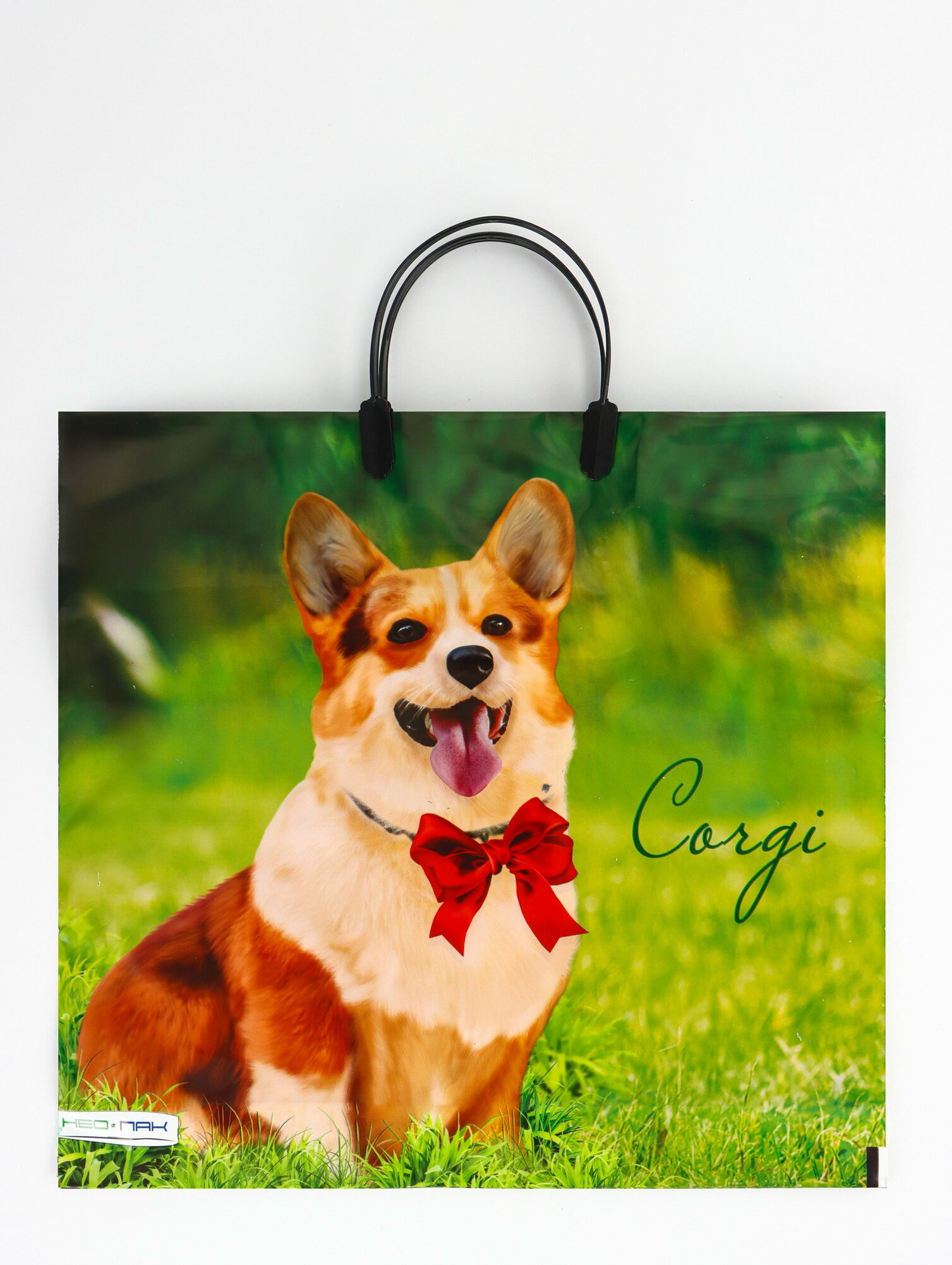 Пакет "Корги", полиэтиленовый, пластиковая ручка, 37x35 см, 90 мкм, 5 шт.