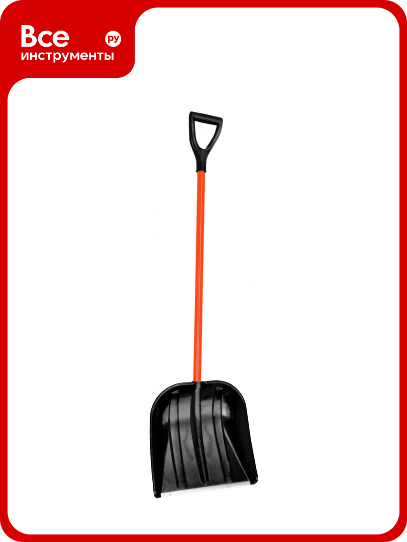 Снеговая лопата Gigant с металлическим черенком в оплетке и V-ручкой, 410 мм, GCI-02, материал алюминий