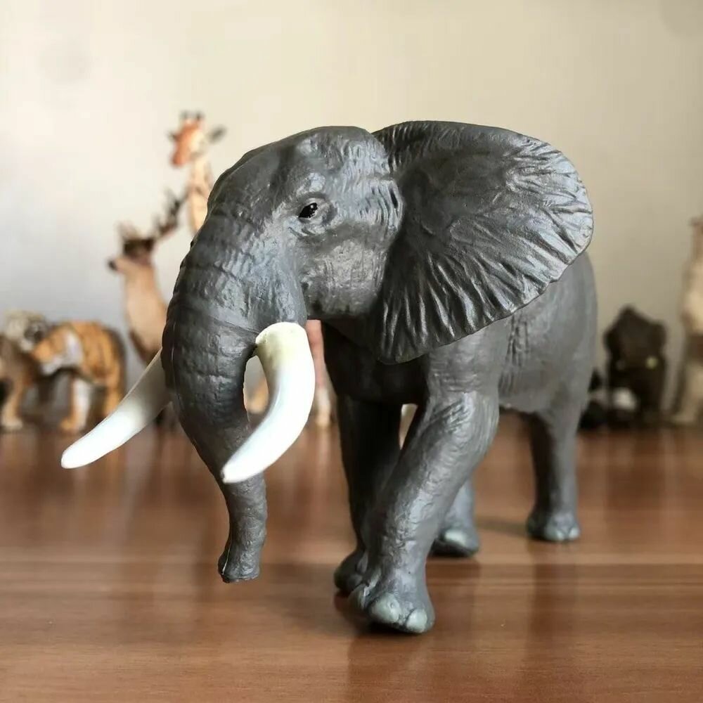 Африканский слон, фигурка животного, коллекционная модель дикого животного, для детей и коллекционеров