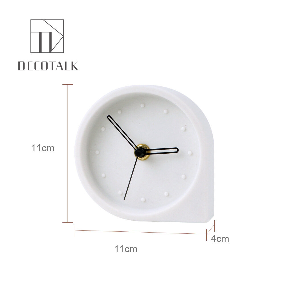 Настольные часы DecoTalk в стиле ваби-саби с каменным дизайном, креативные, бесшумные, для дома, в скандинавском стиле, настольное украшение для гостиной