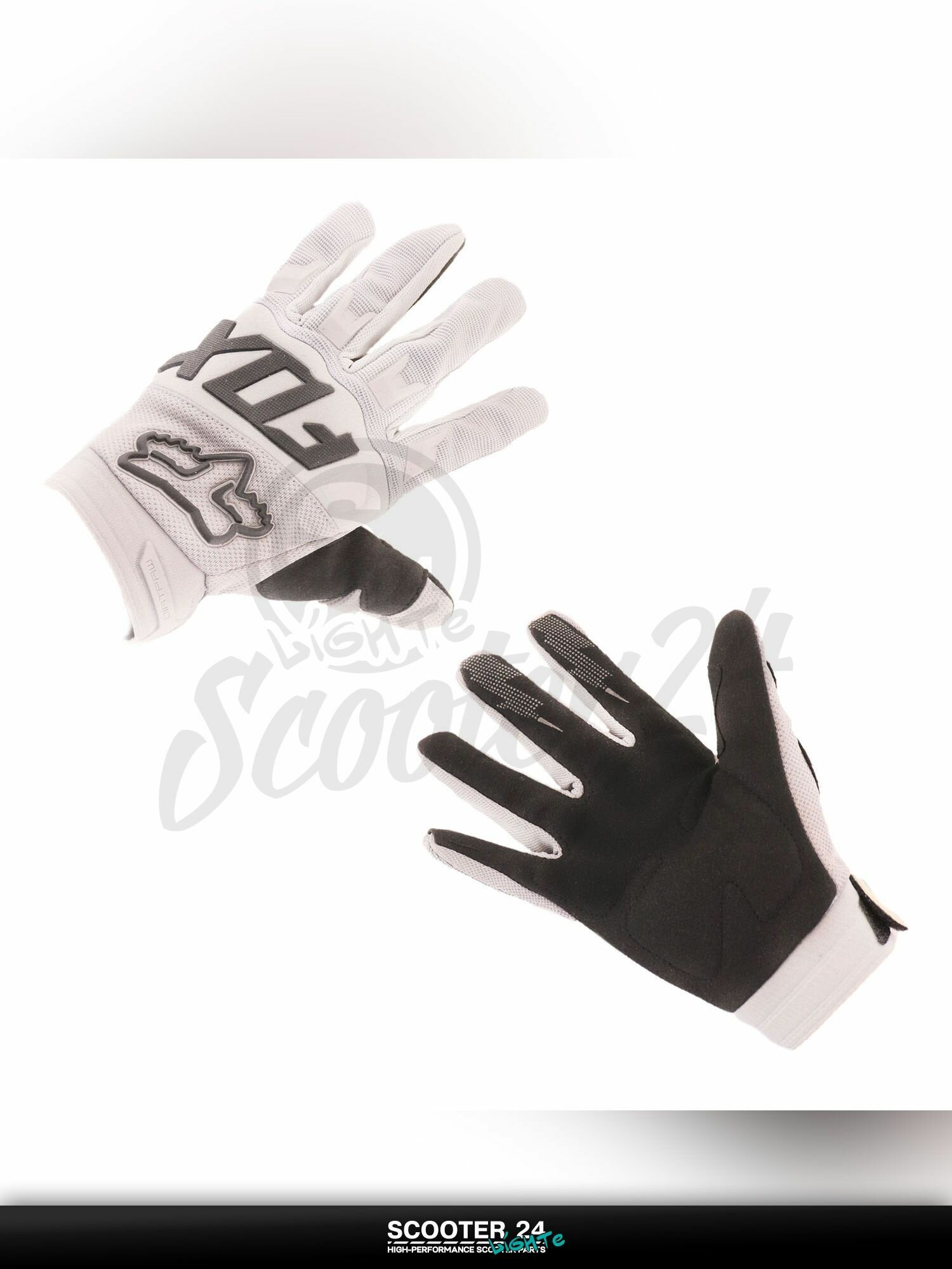 Перчатки мото универсальные, эндуро / питбайк "FOX" (mod:033, size: XL, серо-черный) "DIRTPAW"