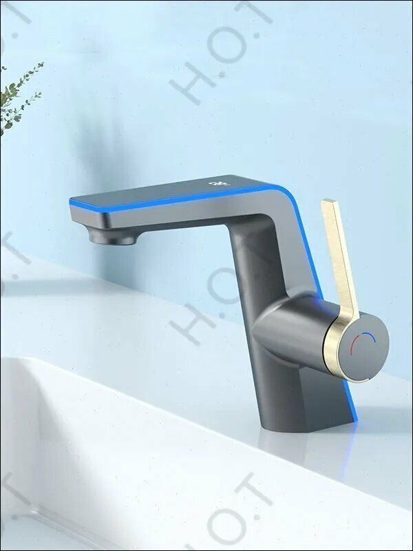 Смеситель для ванной комнаты, цифровой дисплей/подсветка, горячая и холодная вода, с одной ручкой, многофункциональный кран