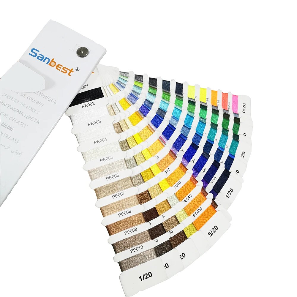Карта цветов Sanbest для вышивки из полиэстера/хлопка