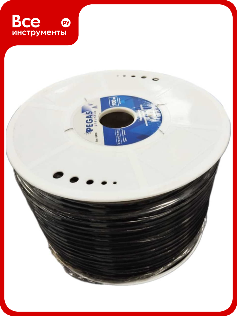Пневмотрубка нейлоновая Pegas бухта 100 м, 8-10 мм Pegas pneumatic 6409