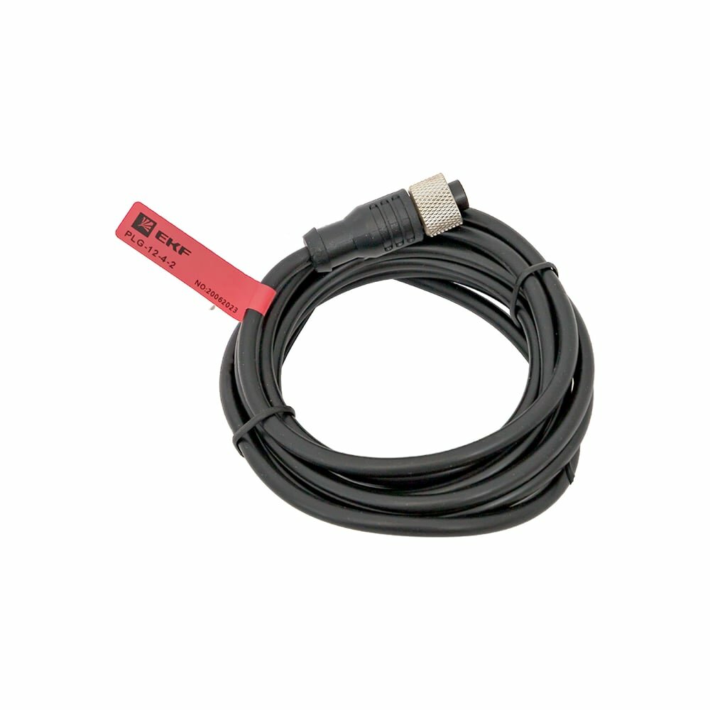 Кабель-разъем EKF М12 4-PIN прямой PLG-12-4-2