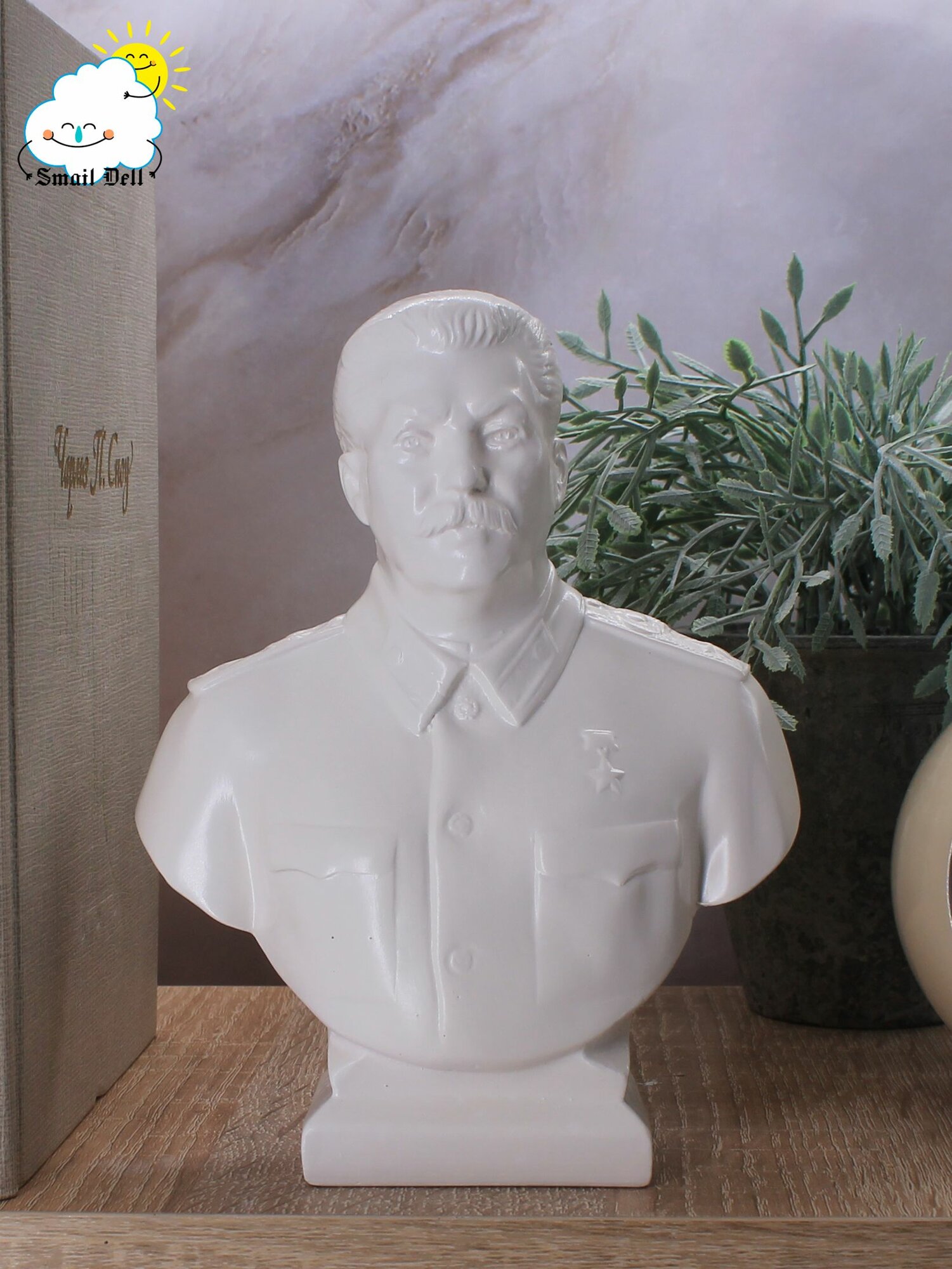 Статуэтка Бюст И. В Сталин , 16 см, гипс , цвет белый глянцевый