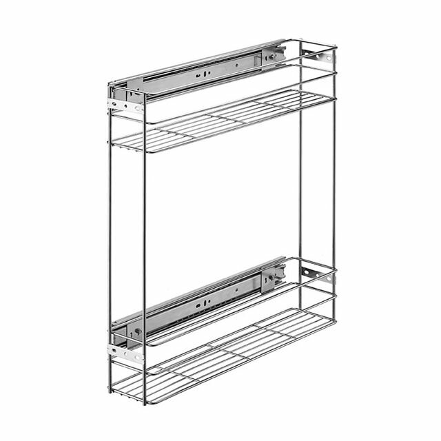 Бутылочница LEMAX VK-02-150-D, 150 мм с боковым креплением и доводчиком, 450х110х470 мм, хром