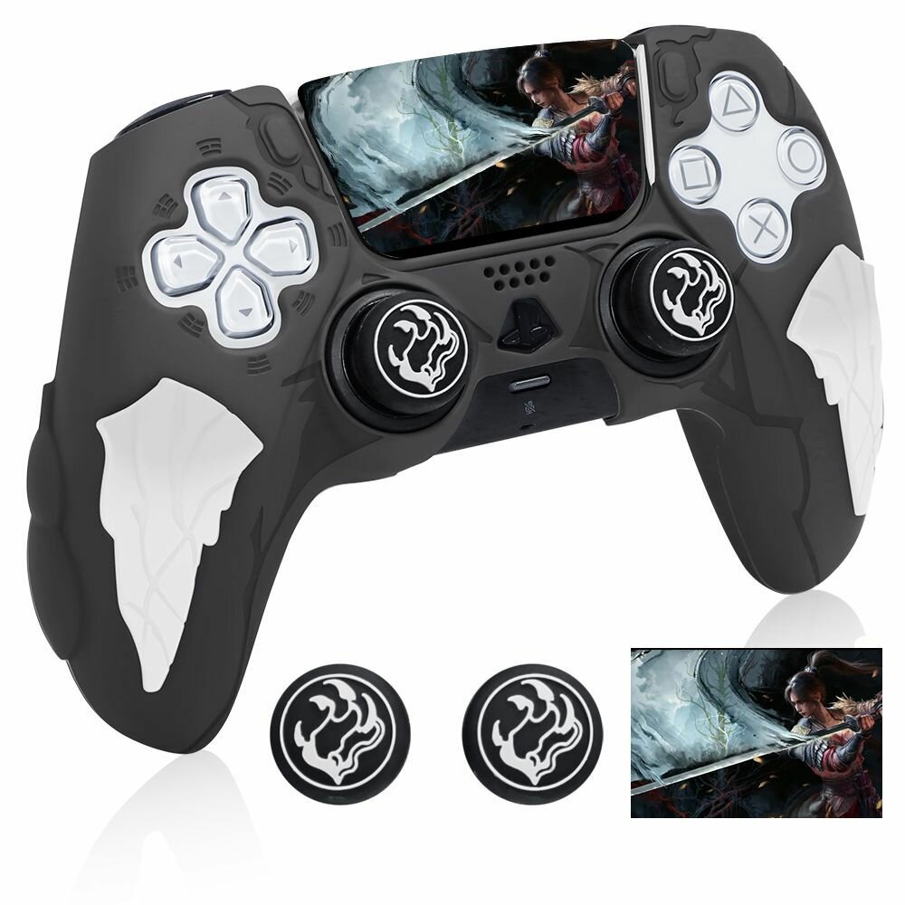 Чехол для контроллера Sony SONY PS5, защитный чехол, мягкий силиконовый чехол для контроллера PS5 с наклейкой Гоку, колпачок для джойстика